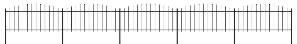 277707 vidaXL Zahradní plot s hroty ocel (0,5–0,75) x 8,5 m černý