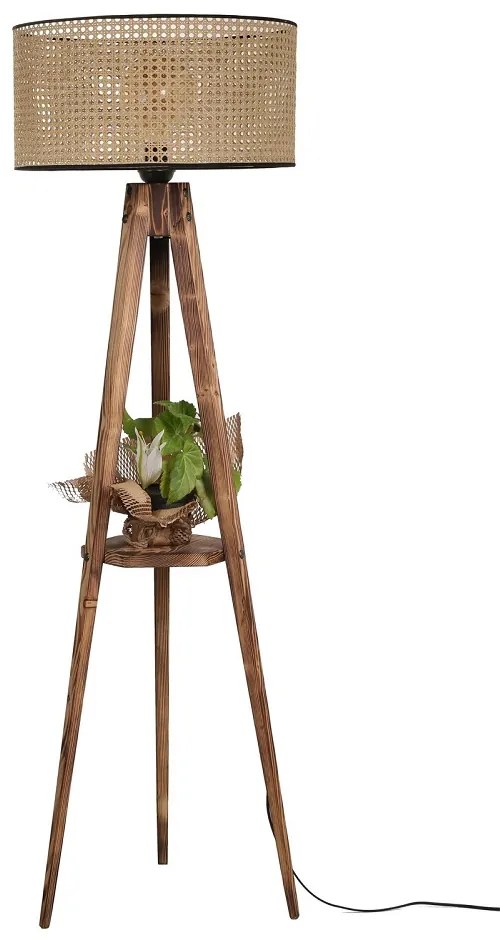 Designová stojanová lampa Tabitha 153 cm hnědá