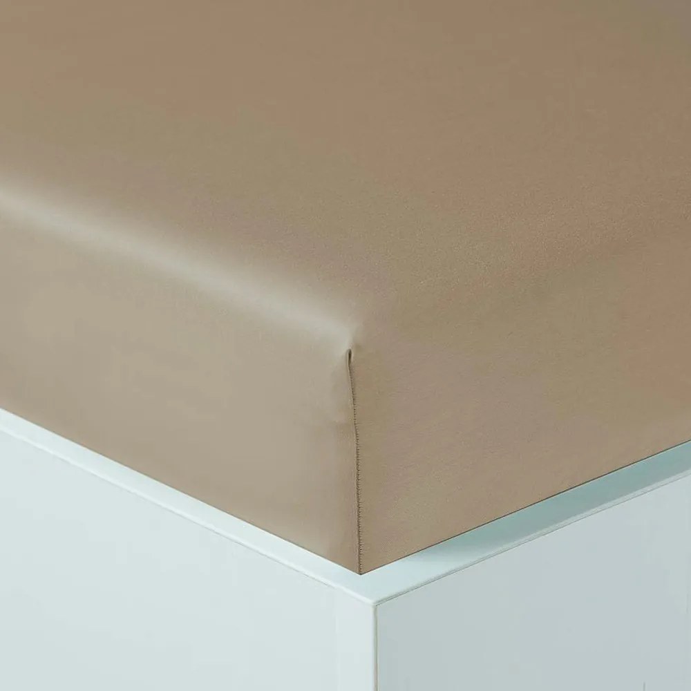 Luxusní saténové prostěradlo Tencel™ – nugátová: 180x200cm
