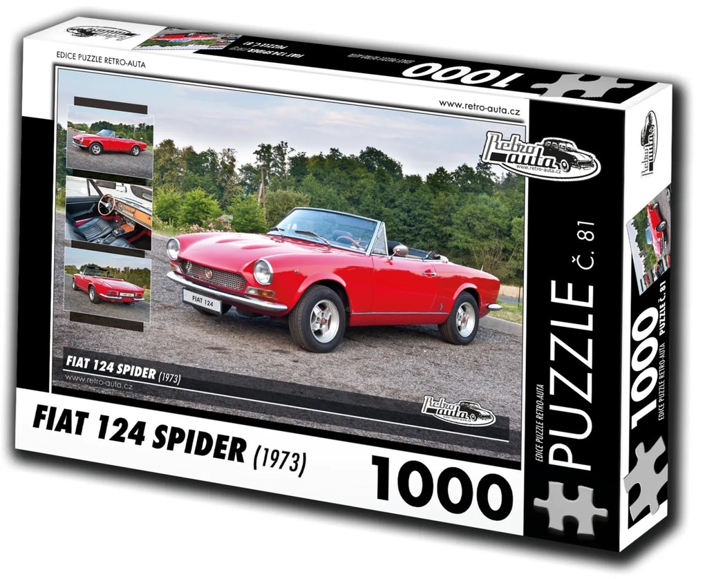 Retro-auta puzzle č. 81 fiat 124 spider (1973) 1000 dílků