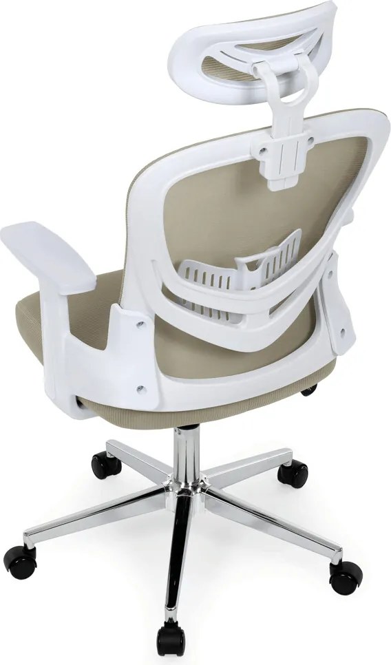 Ergonomická kancelářská židle EMILIE - béžová síťovina
