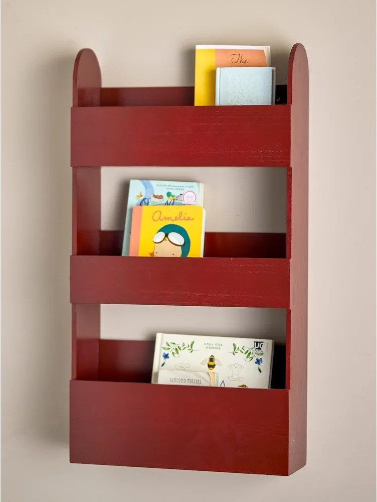 Červená dětská knihovna z masivu pavlovnie 38x70x12 cm Moris – Bloomingville Mini