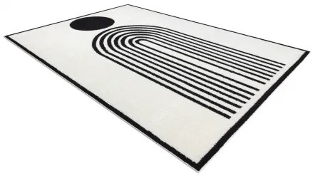 Moderní koberec MODE 8597 geometrická krémová / černá velikost 160x220 cm | krásné koberce cz