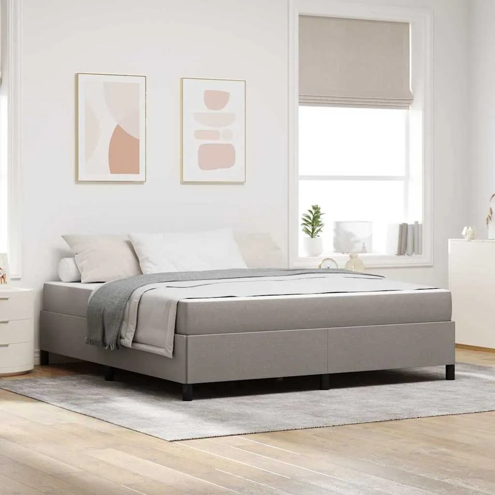 Postel s boxspringem Taupe 180 x 200 cm textil 3398882