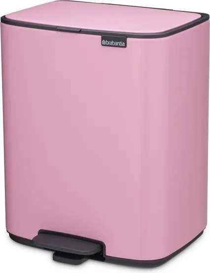 Růžový nášlapný ocelový odpadkový koš 12 l Bo – Brabantia