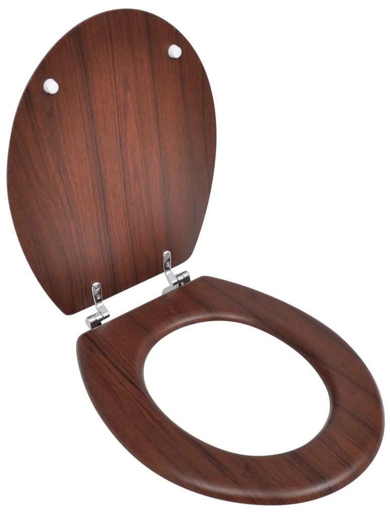 WC sedátko MDF s víkem jednoduchý design hnědé 140803