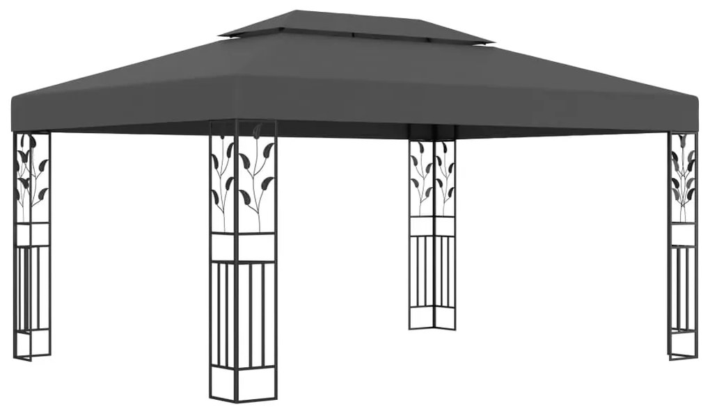 vidaXL Marketos Altán s dvojitou střechou 3 x 4 m antracitový