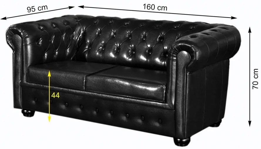 Askont Pohovka Chesterfield Bis 2M Antique Black