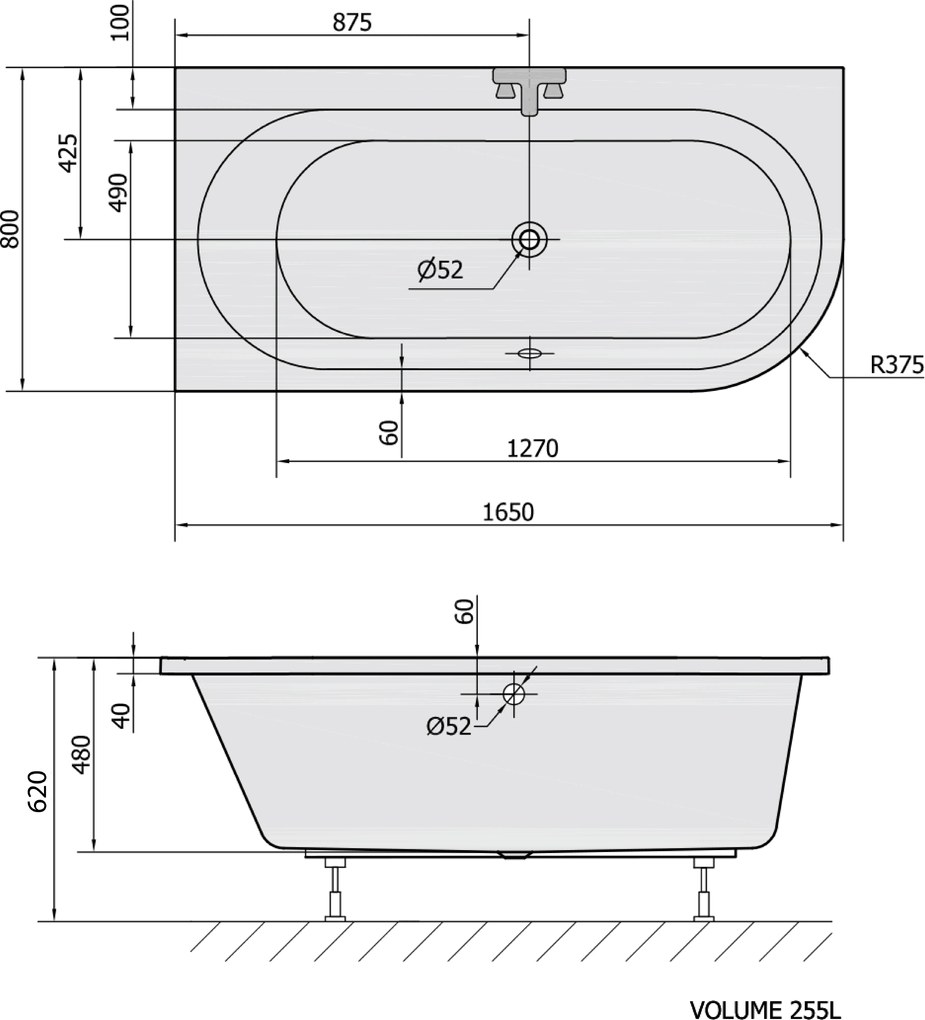 Polysan ASTRA L 165 x 80 x 48 cm 33611 vana