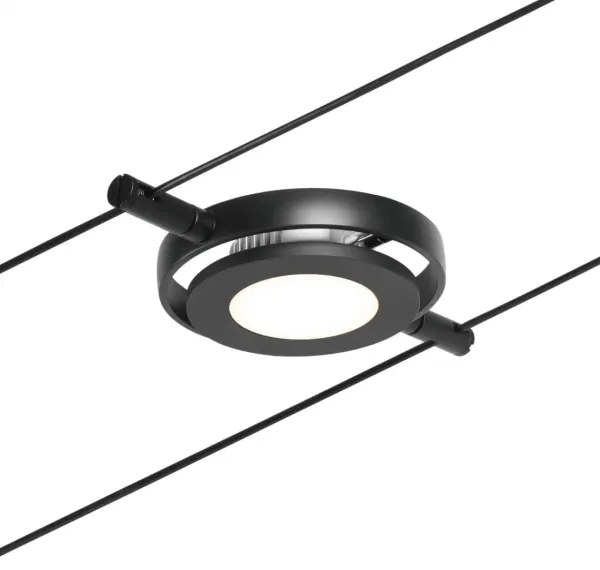 Paulmann 94418 - SADA 5xLED/4,5W Kompletní lankový systém ROUNDMAC 230V černá