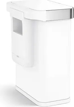 Simplehuman SENSOR bílá ocel / Odpadkový koš / Bezdotykový / Hlasové a