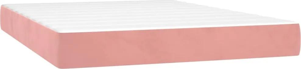 vidaXL Taštičková matrace 140 x 190 x 20 cm samet [347793] Barva: Růžová