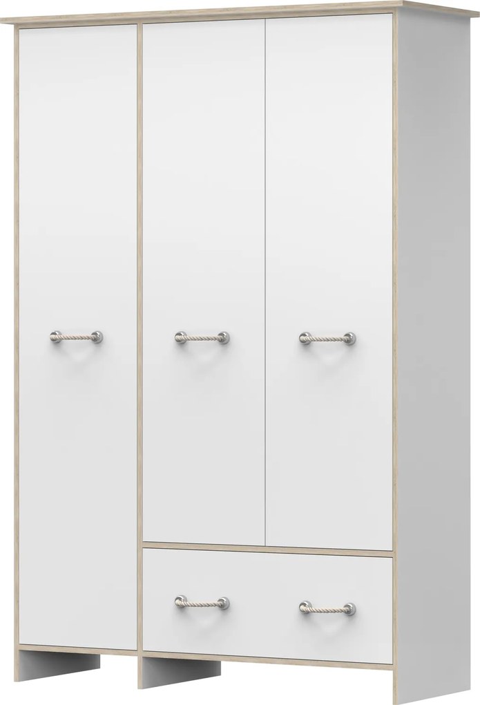 IDZ Šatní skříň KOSMO 3D1S 19, 133 cm Bílá/Dub Sonoma