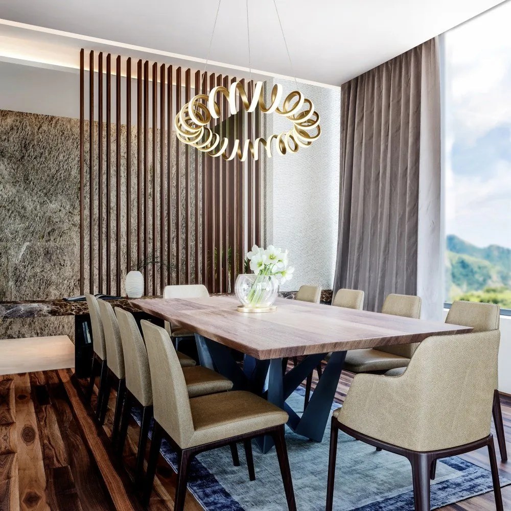 LED závěsné svítidlo ve zlaté barvě ø 55 cm Curl – Trio
