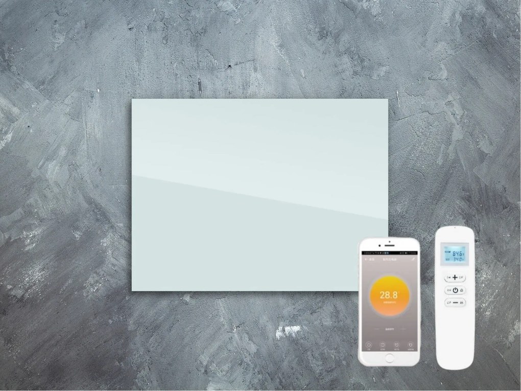 Skleněný Infrapanel GLASS 450W Mléčné sklo | Výhřevnost 8 m2 | 80x60 cm | WiFi termostat
