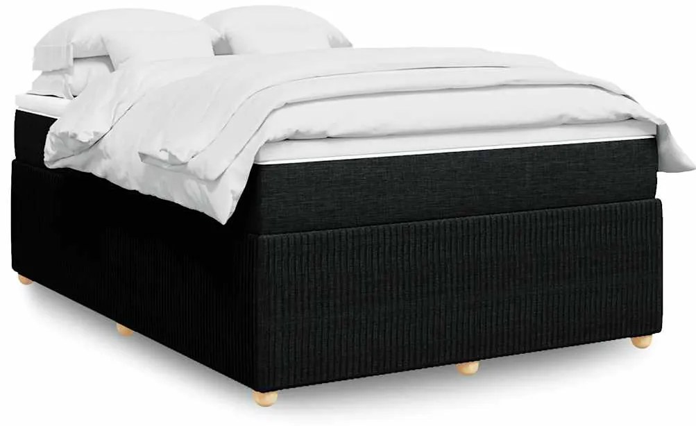 Box spring postel s matrací černá 140 x 190 cm textil 3285569