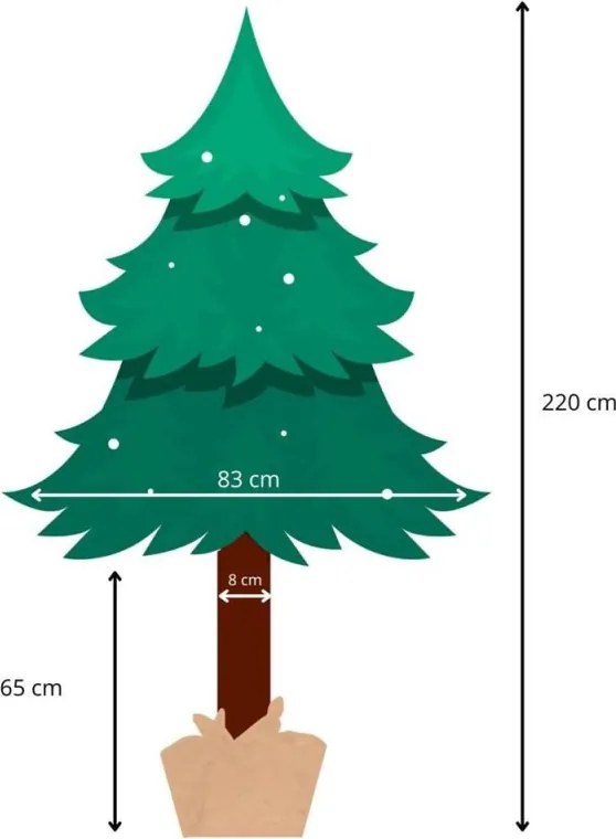 Vánoční stromek Borovice přírodní na kmínku 220 cm