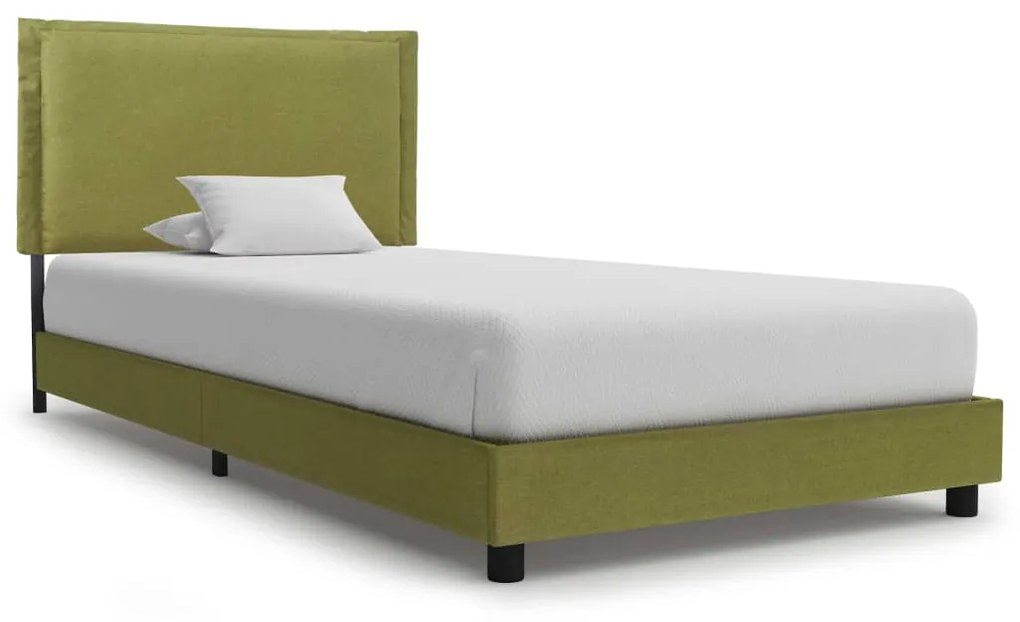 280996 vidaXL Rám postele zelený textil 90 x 200 cm