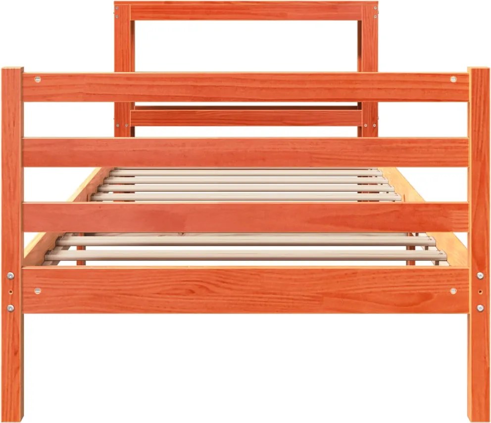 Postel bez matrace voskově hnědá 75 x 190 cm masivní borovice 3305836