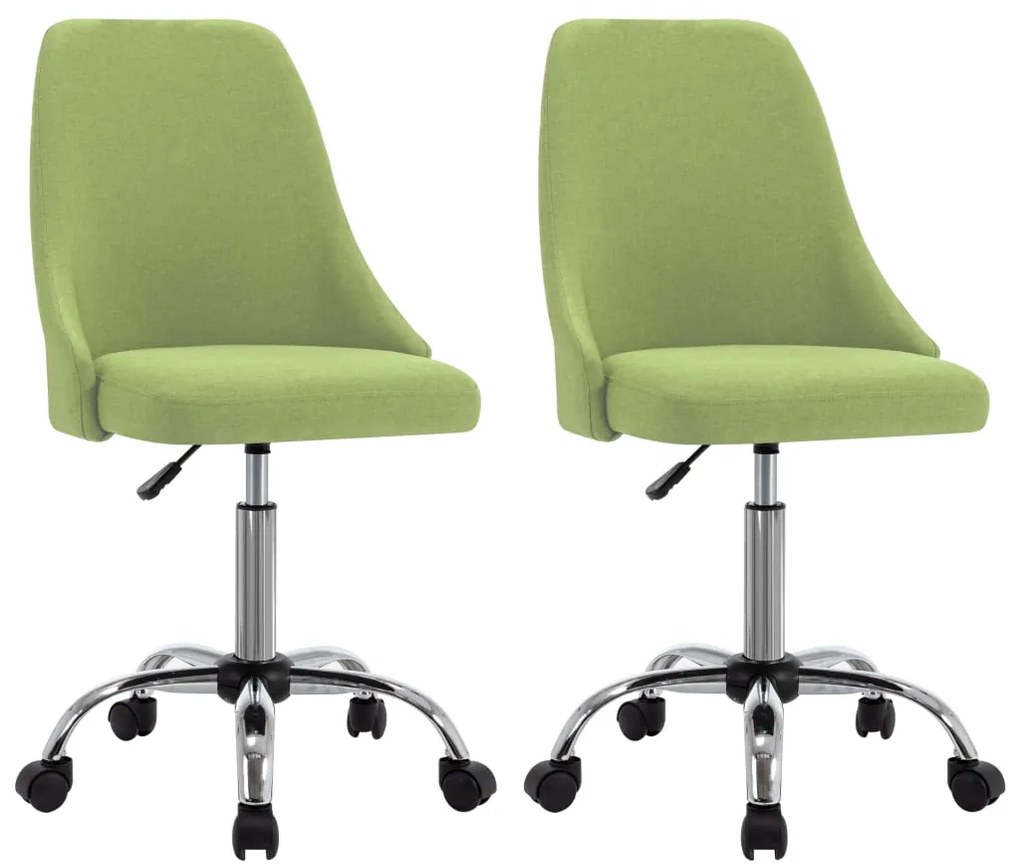 3067205 vidaXL Pojízdné kancelářské židle 2 ks zelené textil