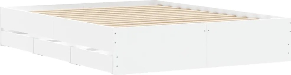Rám postele se zásuvkami bílý 150 x 200 cm kompozitní dřevo 3207266