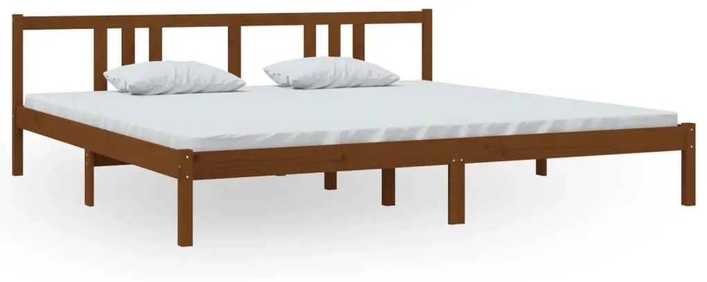 814907 vidaXL Rám postele medově hnědý masivní dřevo 200 x 200 cm