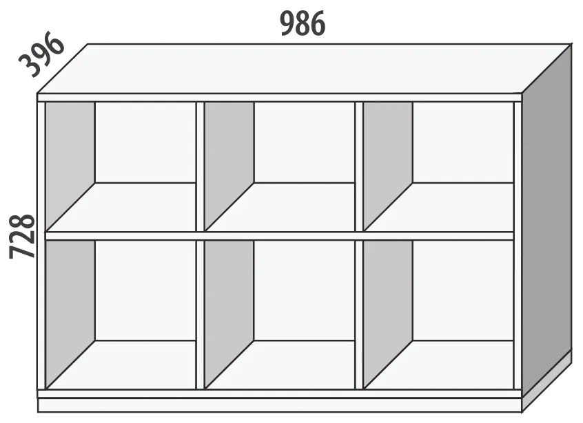 DOMESTAV s.r.o. Policový regál 3x2 BUK CINK-B75 Javor