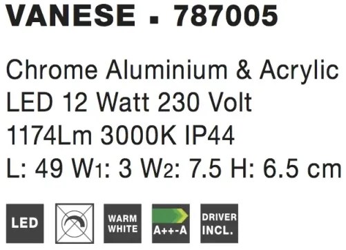 LED nástěnné svítidlo Vanese 49