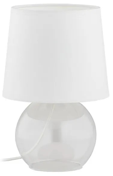 TK LIGHTING Stolní lampa - PICO 5090, Ø 18 cm, 230V/40W/1xE14, bílá/čirá