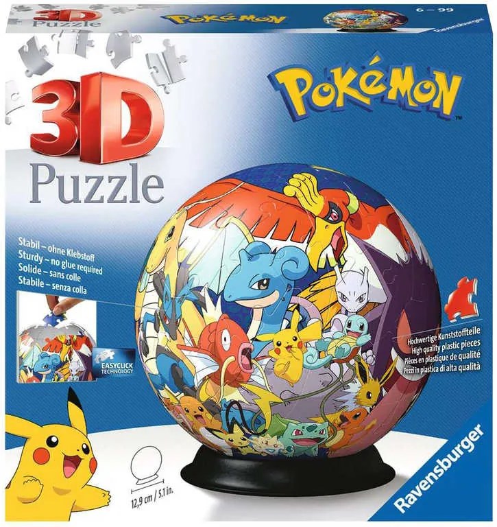 RAVENSBURGER Puzzleball 3D Pokeball skládačka 72 dílků Pokémon 2411785