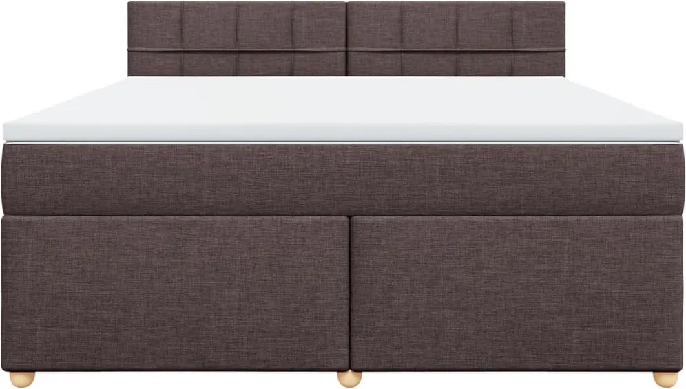 Box spring postel s matrací tmavě hnědá 180x200 cm textil 3286762