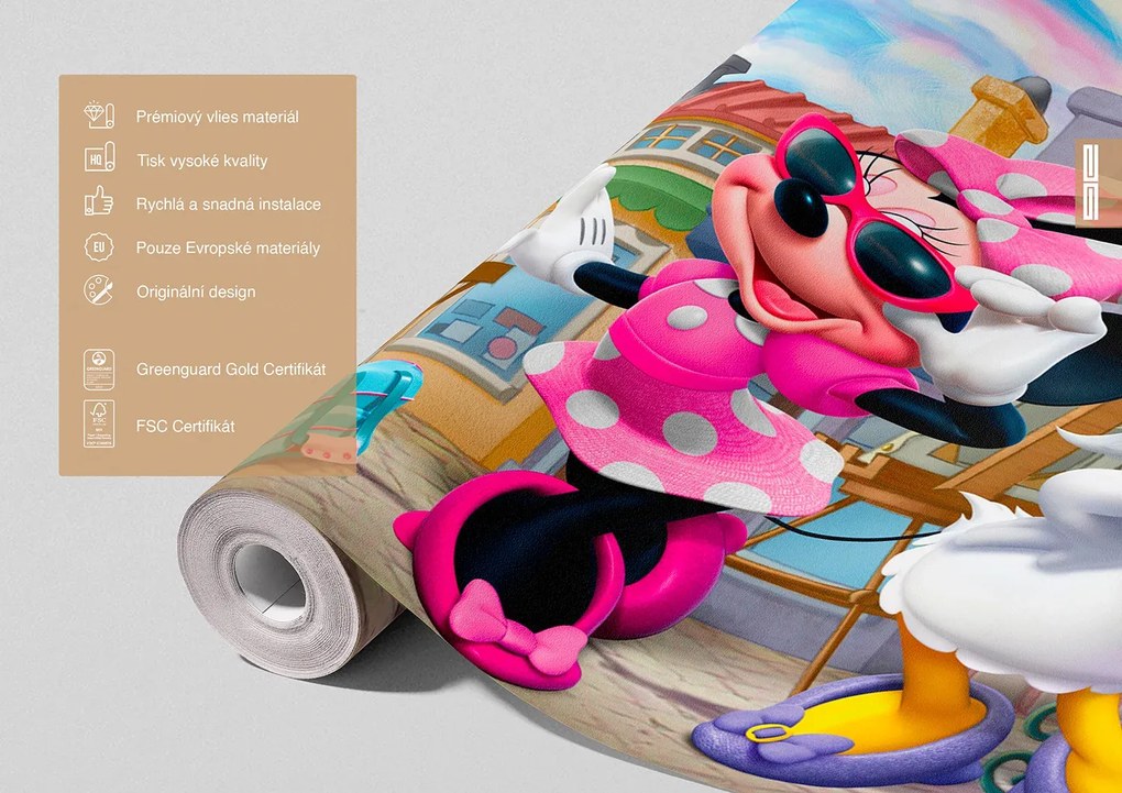 Dětská vliesová fototapeta na zed' Minnie a Daisy, Disney | 155 x 110 cm | DFTDNM 5228