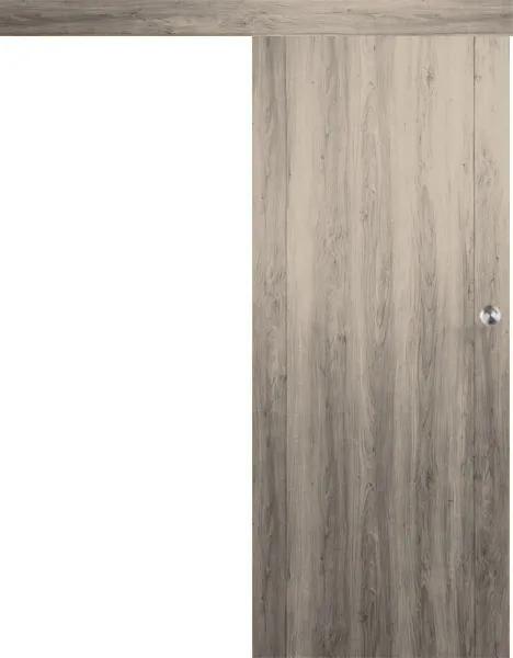 posuvné interiérové dveře na stěnu vasco doors LEON plné Průchozí rozměr: 70 x 197 cm, Orientace dveří: Levé dveře, Dekor: Šedý písek