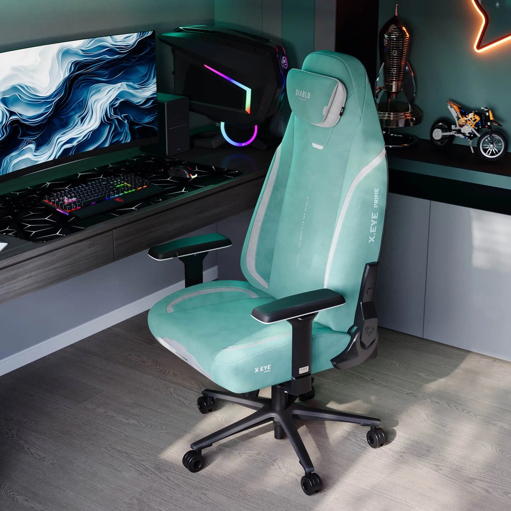 Herní křeslo Normal Size, mátový-černý: Diablo X-Eye Prime Mystic Mint
