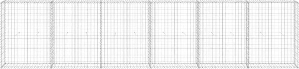 Gabionová zeď s víky pozinkovaná ocel 300 x 30 x 100 cm 147821