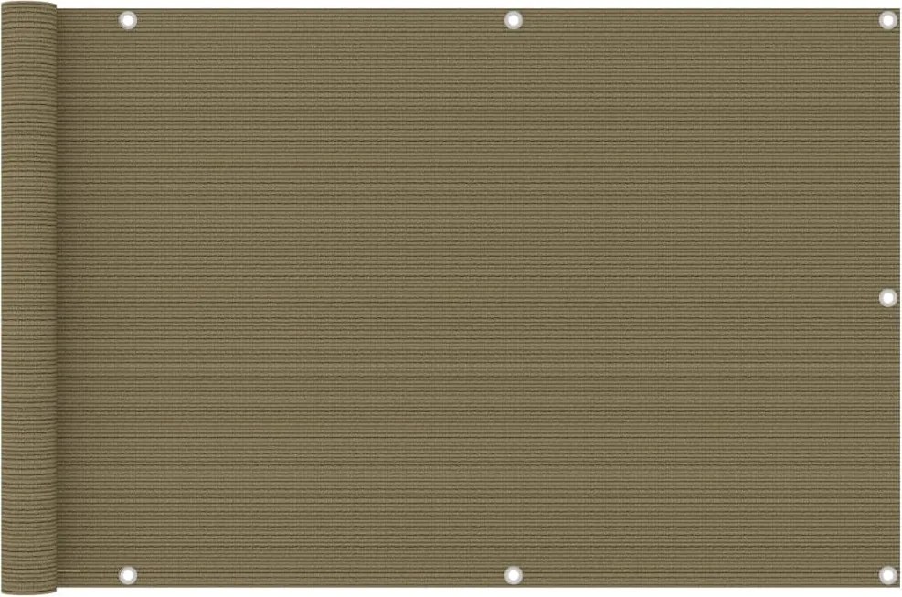 Balkonová zástěna taupe 90 x 400 cm HDPE 310961