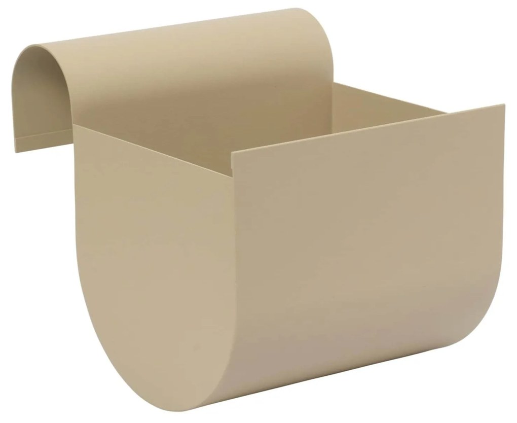 Ferm Living Závěsný truhlík na balkon Uma Cashmere Small, béžová barva, kov