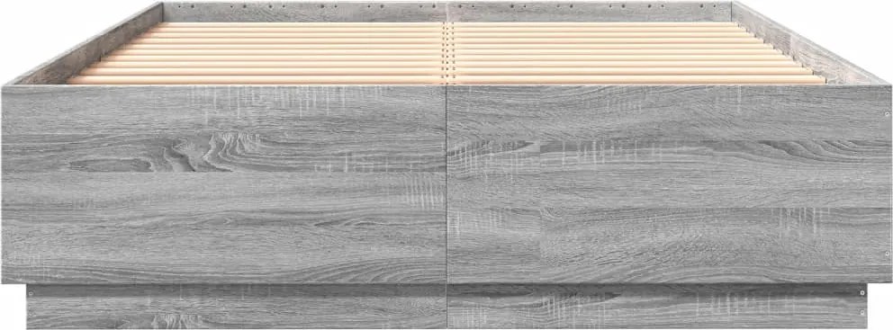 Rám postele s LED osvětlením šedý sonoma 150 x 200 cm kompozit 3209609