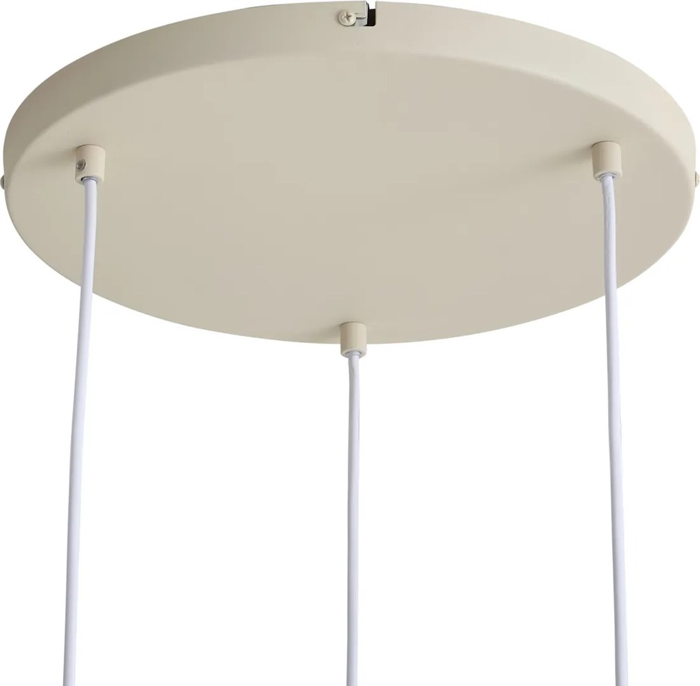 Skandinávská závěsná lampa béžová s opálovým sklem se 3 světly - Polly