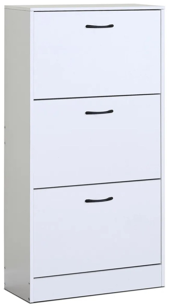 Botník s přihrádkami G1016 WT, bílá, 3 patra