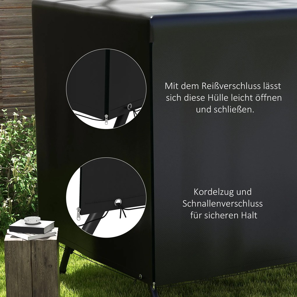 Kryt na zahradní nábytek Ochranný kryt na venkovní nábytek, 215 cm x 155 cm x 150 cm, černý
