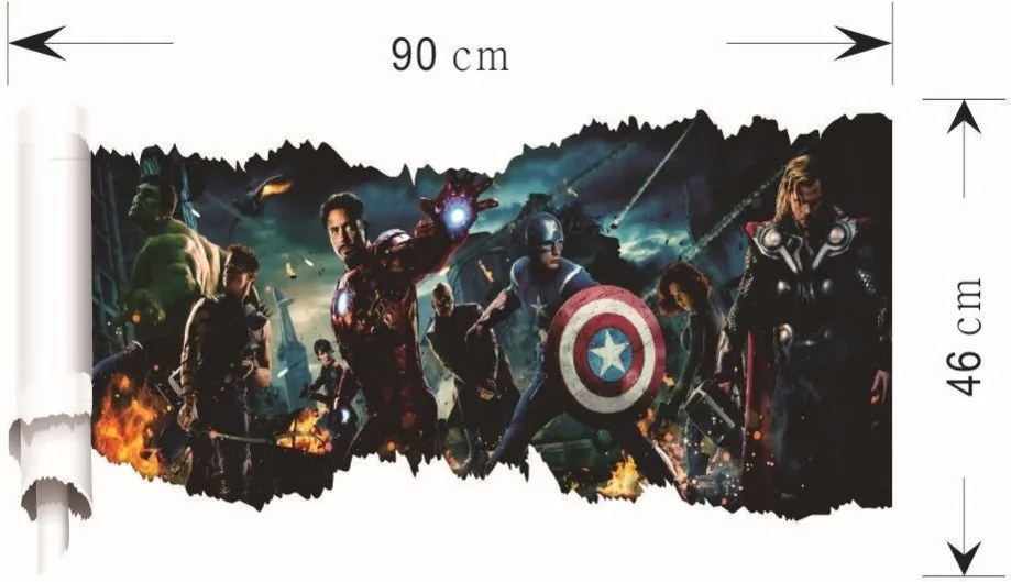 Živá Zeď Samolepka Avengers