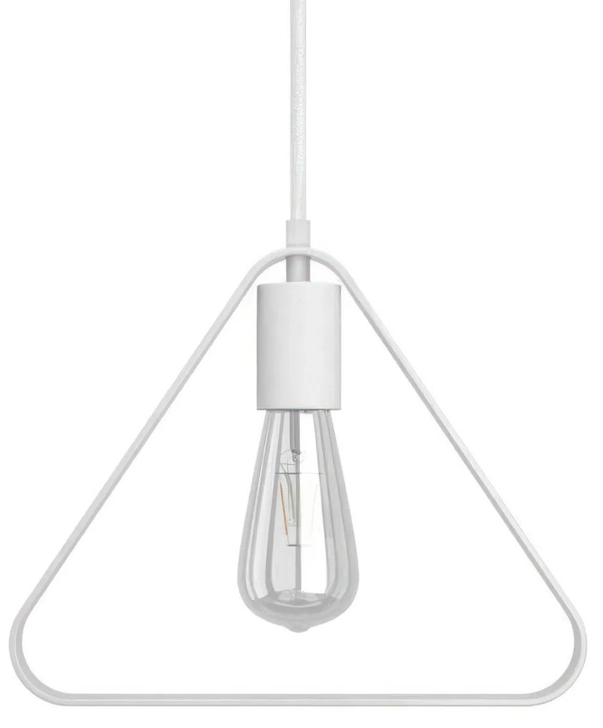 creative cables Závěsná lampa s textilním kabelem, stínidlem duedì base a kovovými detaily Barva: Bílá