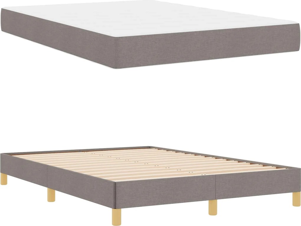 Postel s boxspringem Taupe 140 x 200 cm textil 3398574