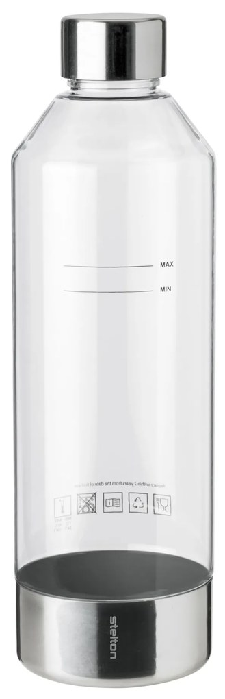 Stelton Náhradní lahev k výrobníku perlivé vody Brus Stelton Steel 1,15 l, stříbrná barva, čirá barva, kov, plast