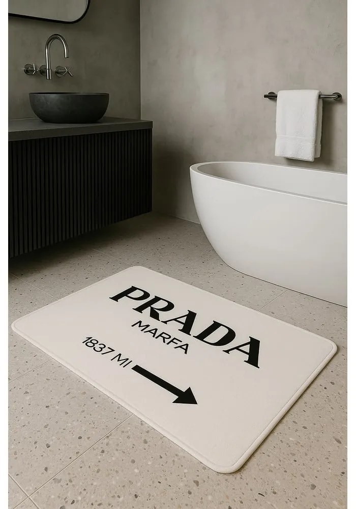 Bílé sametové koupelnové předložky v sadě 2 ks 60x100 cm Prada – Mila Home