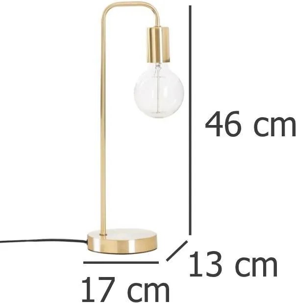 Stolní lampa KELI, kovová stolní lampa, zlatá stolní lampa, 46 cm