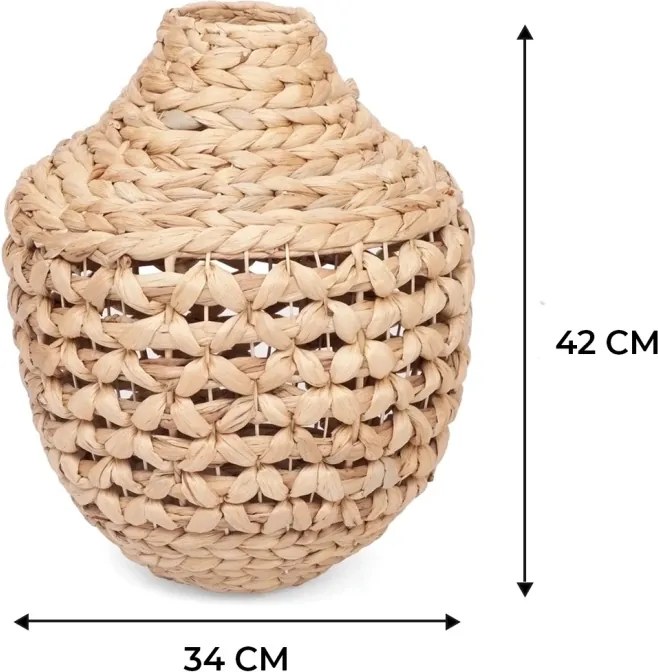 Massivo.cz Pletená dekorativní váza z vodního hyacintu, velká