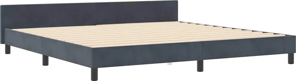 Postel s boxspringem s čelo Tmavě šedá 200 x 200 cm samet 3345030