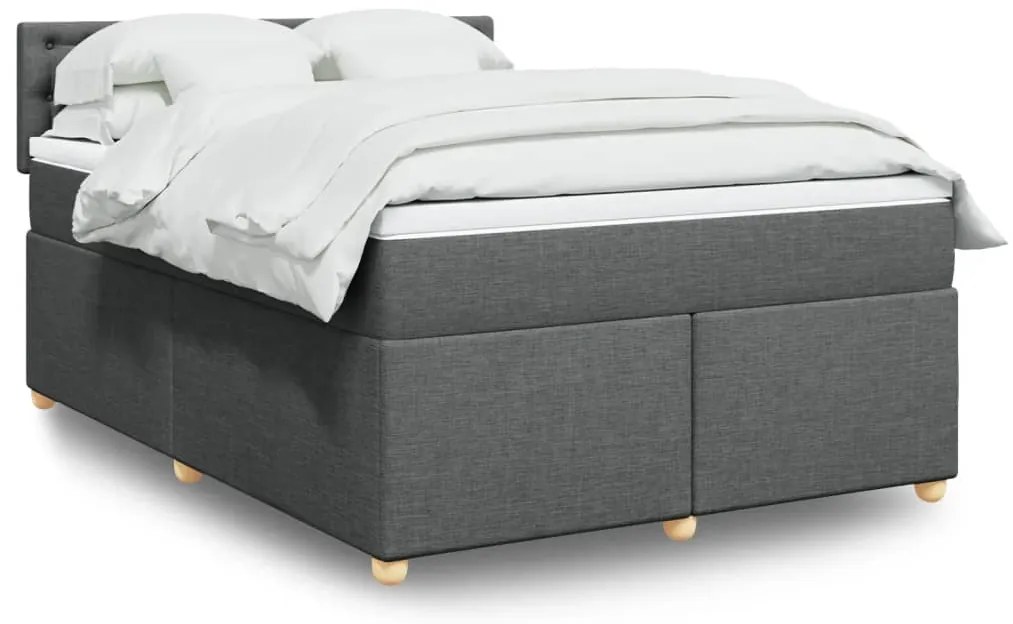 Box spring postel s matrací tmavě šedá 140x200 cm textil 3289018
